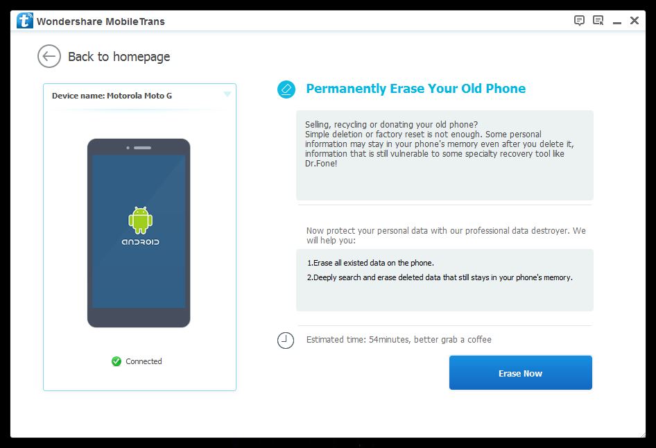 Wondershare MobileTrans: 1 Click Phone To Phone Transfer