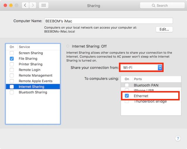 How to Share Internet From Mac Over WiFi or Ethernet | Beebom