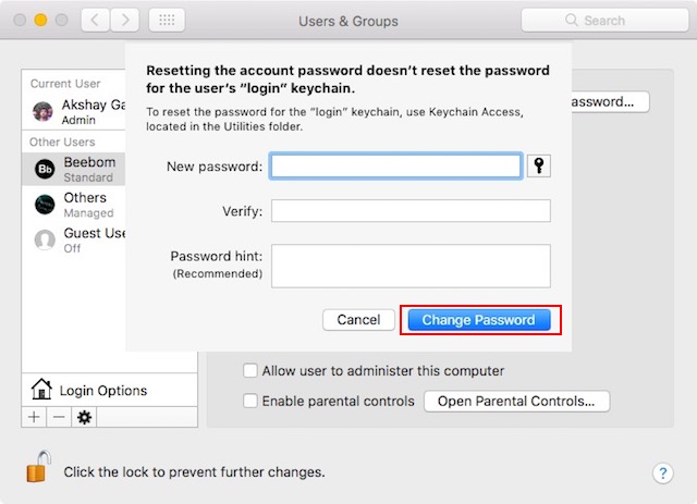 How to Reset Mac Password in macOS Sierra | Beebom
