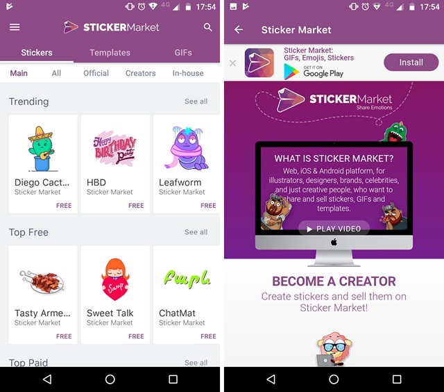 Sticker Market Keyboard: Stickers, GIFs, Face Emojis In A Single App