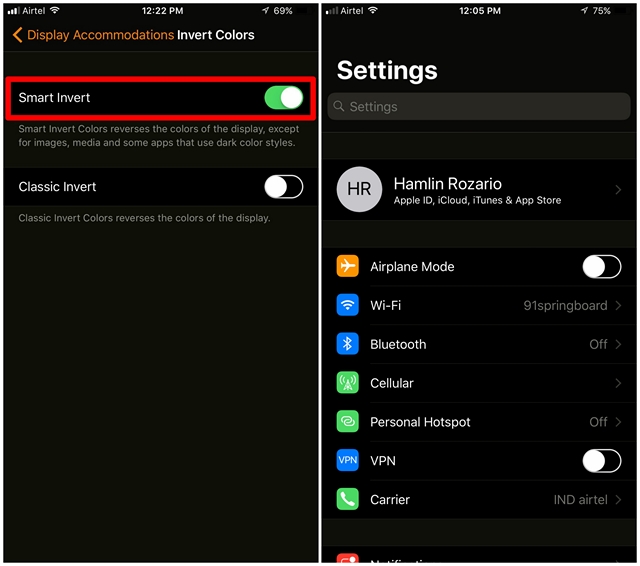 How to Enable Hidden Dark Mode In iOS 11 | Beebom