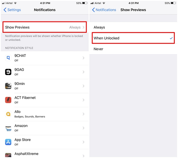 How To Disable Lock Screen Notifications And Previews In Ios 11 Beebom