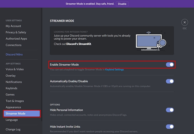 How to Enable Streamer Mode on Discord | Beebom