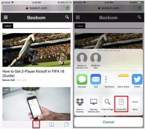 How to Save Webpages as PDF in iOS 11 | Beebom