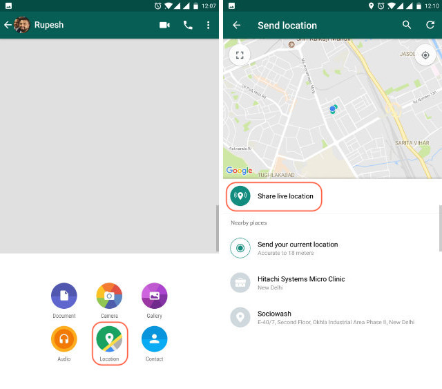 How to Use WhatsApp Live Location Feature | Beebom
