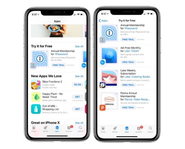 Apple App Store Now Highlights 'Free Trials' For Subscription-based Apps