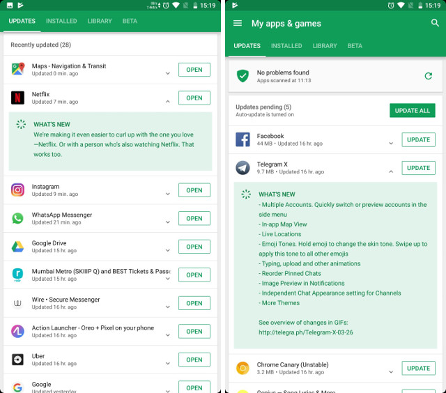 Google Play Store Now Shows 'What's New' Right on the Updates Page | Beebom