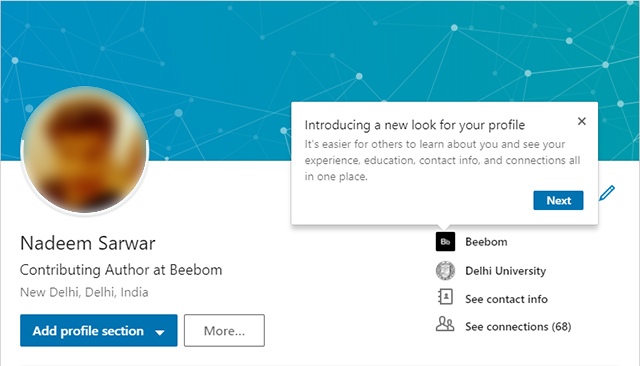 LinkedIn is Rolling Out a New Design for User Profiles | Beebom