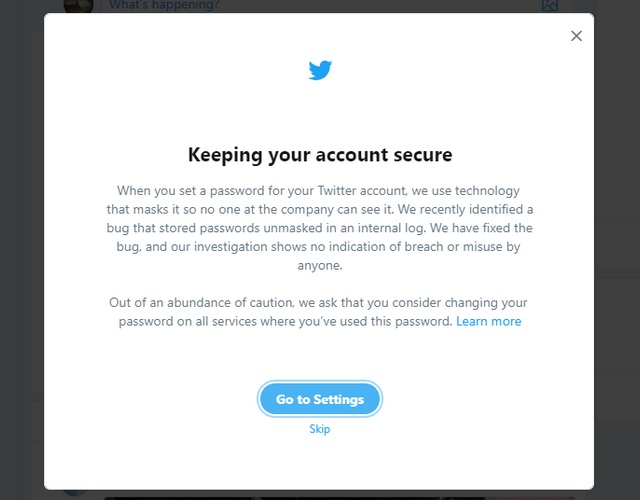 Twitter Asks Users to Change Their Password After Leaving Them Unprotected