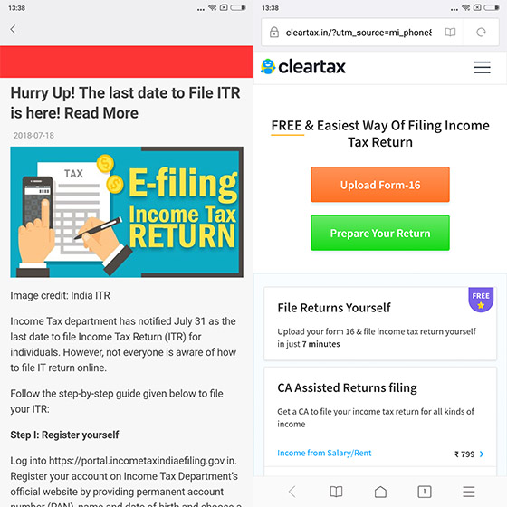 File Your Income Tax Returns Before The Due Date Using Xiaomi's Mi ...