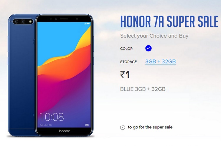 Get the Honor 7A at Just ₹1 In the Honor 7A Super Sale Now | Beebom