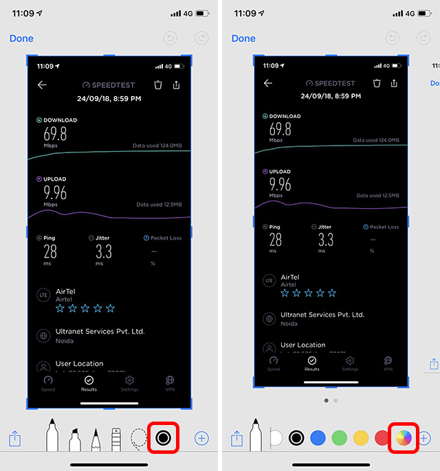 There's a Color Palette in iOS 12's Screenshot Editor | Beebom