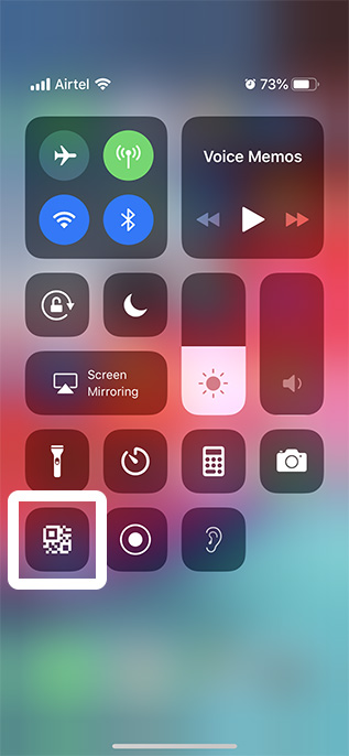 Scan QR Codes Directly from Control Center in iOS 12