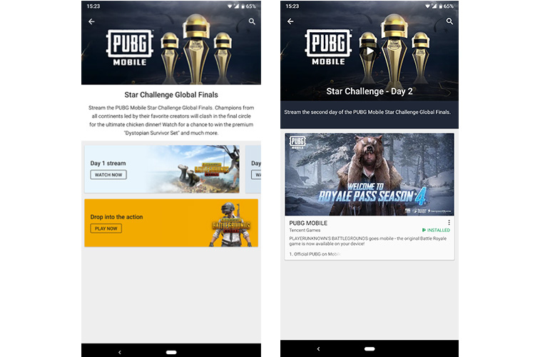 Play Store Lets You Quickly Watch PUBG Mobile Star Challenge Streams