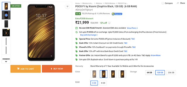 Get Flat Rs 2,000 Off on Poco F1 Till Nov 5 on Flipkart, Mi.com