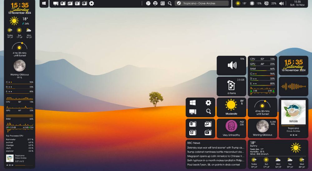 25 Gorgeous Rainmeter Skins You Should Use in 2025 | Beebom