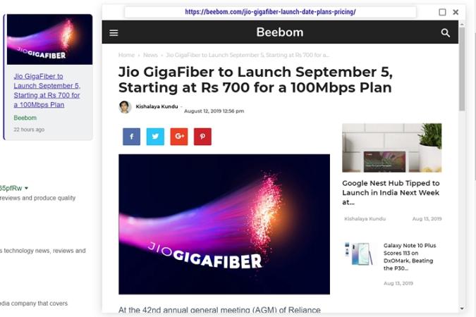 This Chrome Extension Lets You View Websites Without Clicking on Them