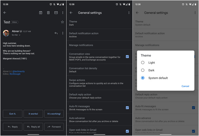 Native Dark Mode Finally Starts Rolling Out For Gmail on Android | Beebom
