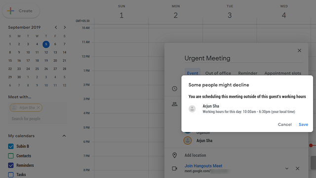 Gsuite Google Calendar Users Gets New Working Hours Update | Beebom