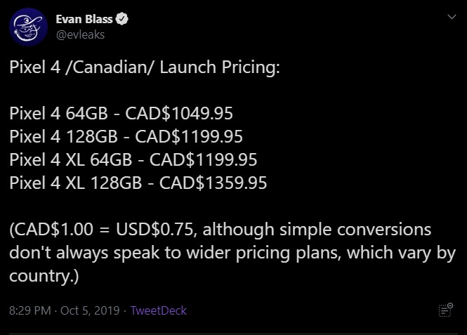 Google Pixel 4 and 4 XL Prices Leaked Ahead of Launch | Beebom