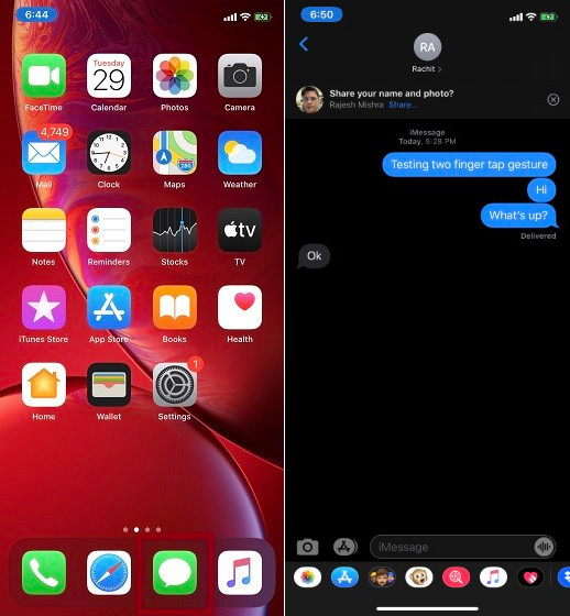 How to Manage Messages on iPhone and iPad using Two-Finger Tap | Beebom