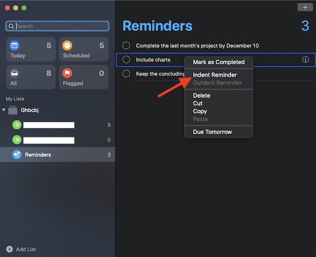 How to Make Subtasks and Sublists in Apple Reminders App | Beebom