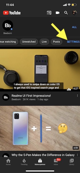 How to Filter YouTube Subscriptions Feed on iPhone and iPad | Beebom