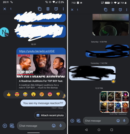 Google's Messages App Starts Testing Emoji Reactions in RCS Chats | Beebom