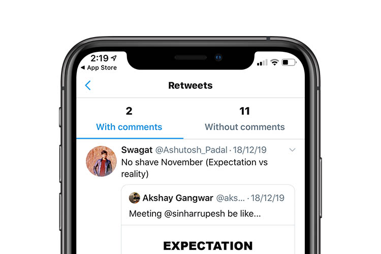 Twitter Rolls out Quoted Retweet Counts on iOS | Beebom