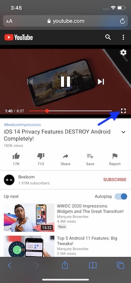 How to Use Picture in Picture Mode in iOS 14 | Beebom