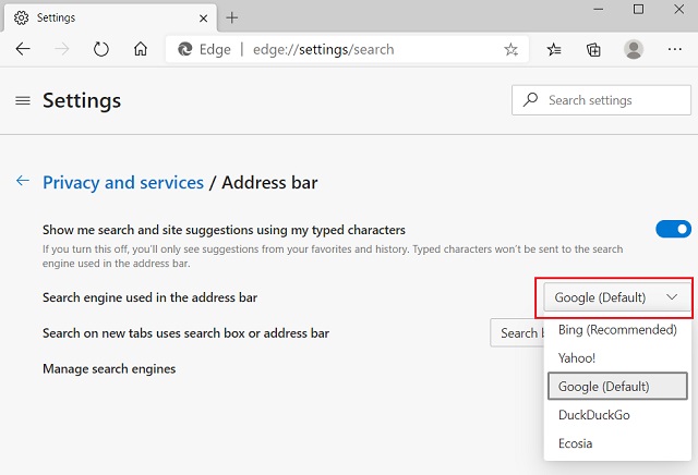 How to Change the Default Search Engine on Microsoft Edge | Beebom