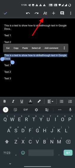 How To Strikethrough Text In Google Docs Beebom