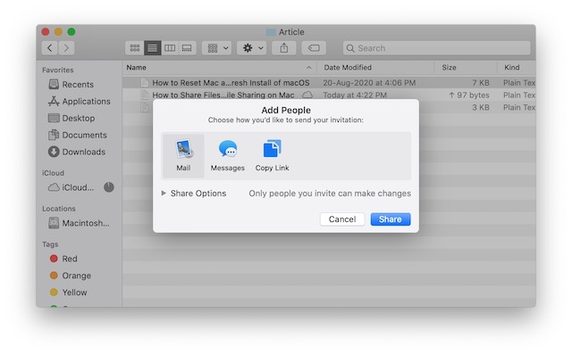 How to Share Files Using iCloud File Sharing on Mac | Beebom