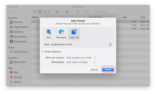 How to Share Files Using iCloud File Sharing on Mac | Beebom