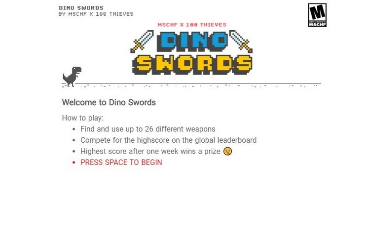 Dino Swords” is Chrome’s T-Rex Game with Weapons | Beebom