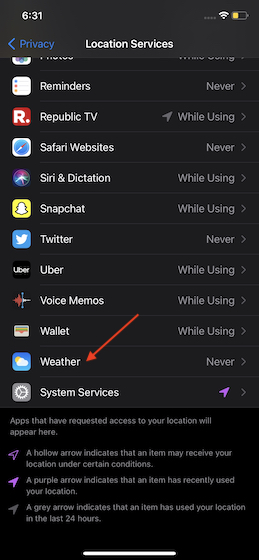 How to Manage Location Data Access for iPhone / iPad Widgets| Beebom