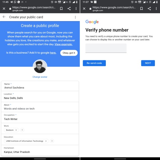 Google Introduces 'People Cards' in India; Here's How To Create One For ...