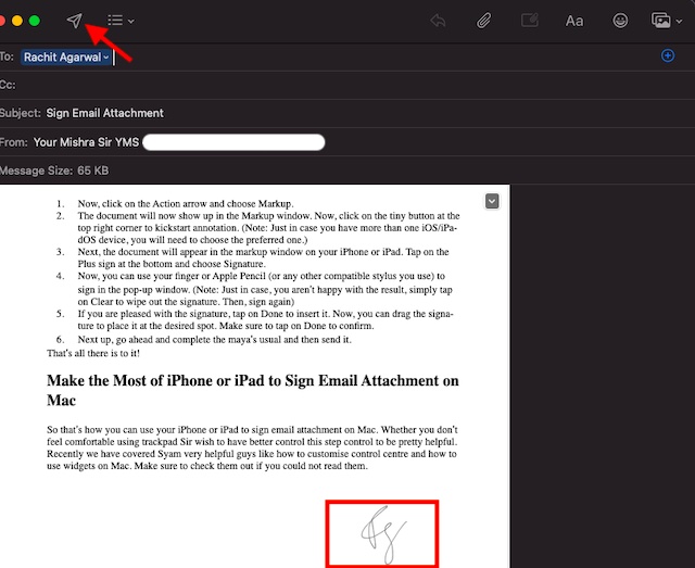 How to Use iPhone or iPad to Sign Email Attachment on Mac | Beebom