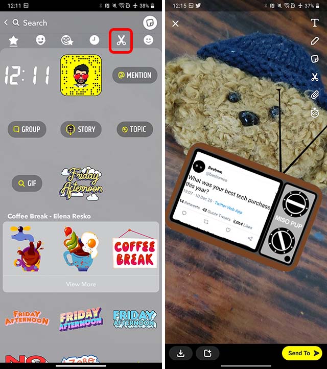 How to Share Tweets on Snapchat on iPhone and Android | Beebom