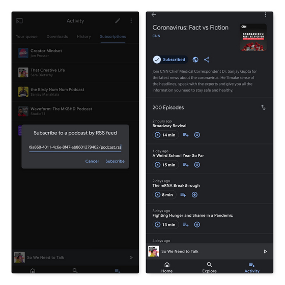 How to Subscribe to Private RSS Feeds on Google Podcasts | Beebom