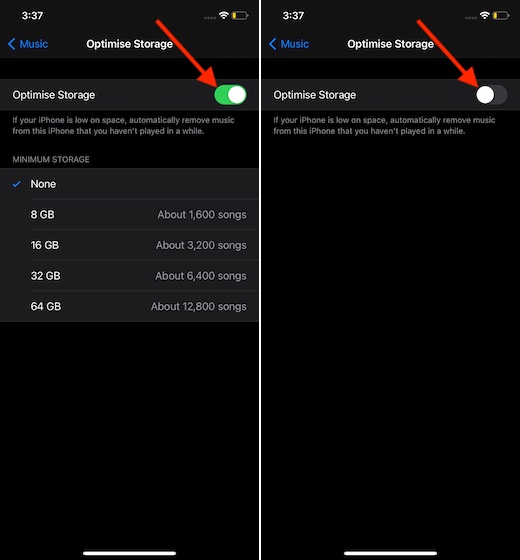 How to Turn off Optimize Storage for Apple Music on iPhone | Beebom