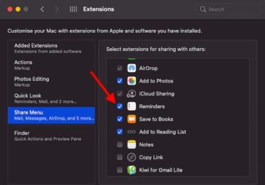How to Customize Share Menu Extensions on Mac | Beebom