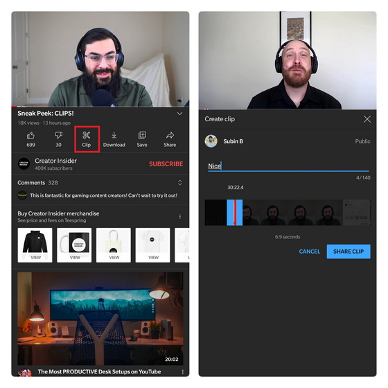 How to Use Clips on YouTube to Create Short Video Clips | Beebom