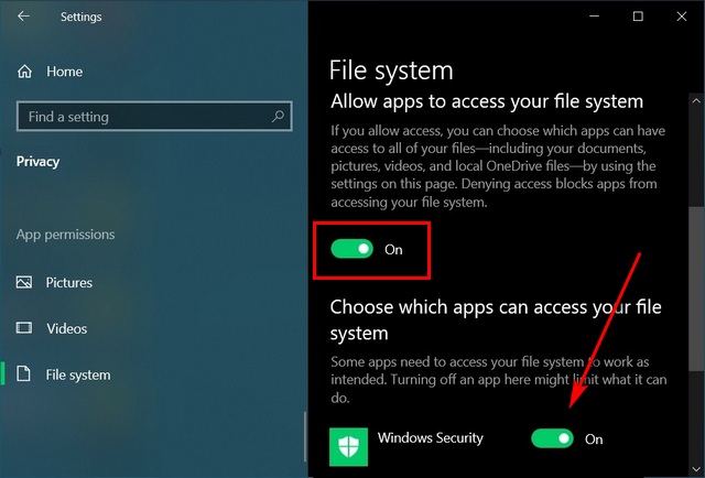 How to Disable File System Access for Apps in Windows 10 | Beebom