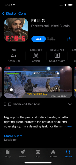 FAU-G is Now Available to Play on iPhone and iPad | Beebom