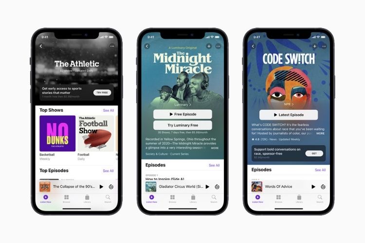 Apple Podcasts Subscription Service Unveiled; App Gets a Visual ...