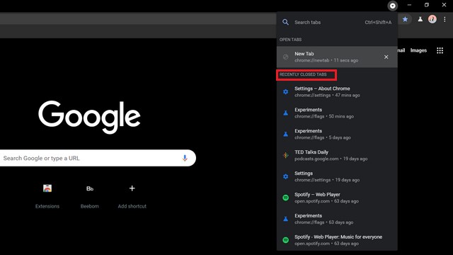 How to Search Recently Closed Tabs on Chrome and Edge | Beebom