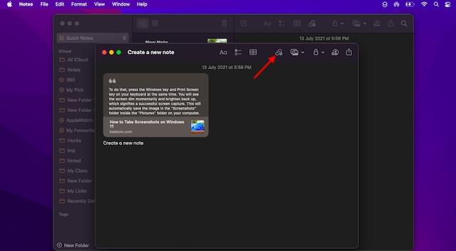 How to Use Quick Note in macOS Monterey on Mac | Beebom