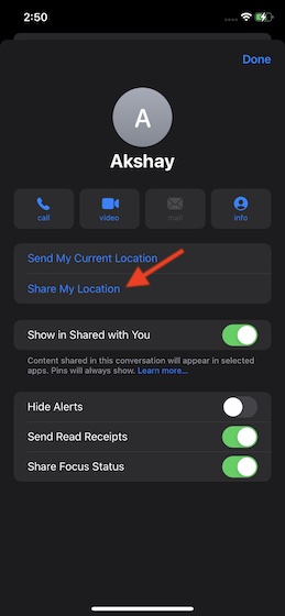 How to Share Your Live Location in iMessage on iPhone (2021) | Beebom