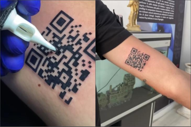 Italian Guy Gets a QR Code Tattoo for COVID-19 Vaccination Certificate ...